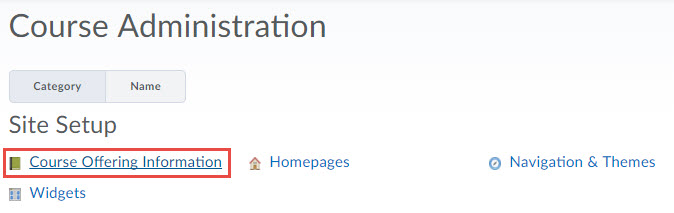 Course Offering Information